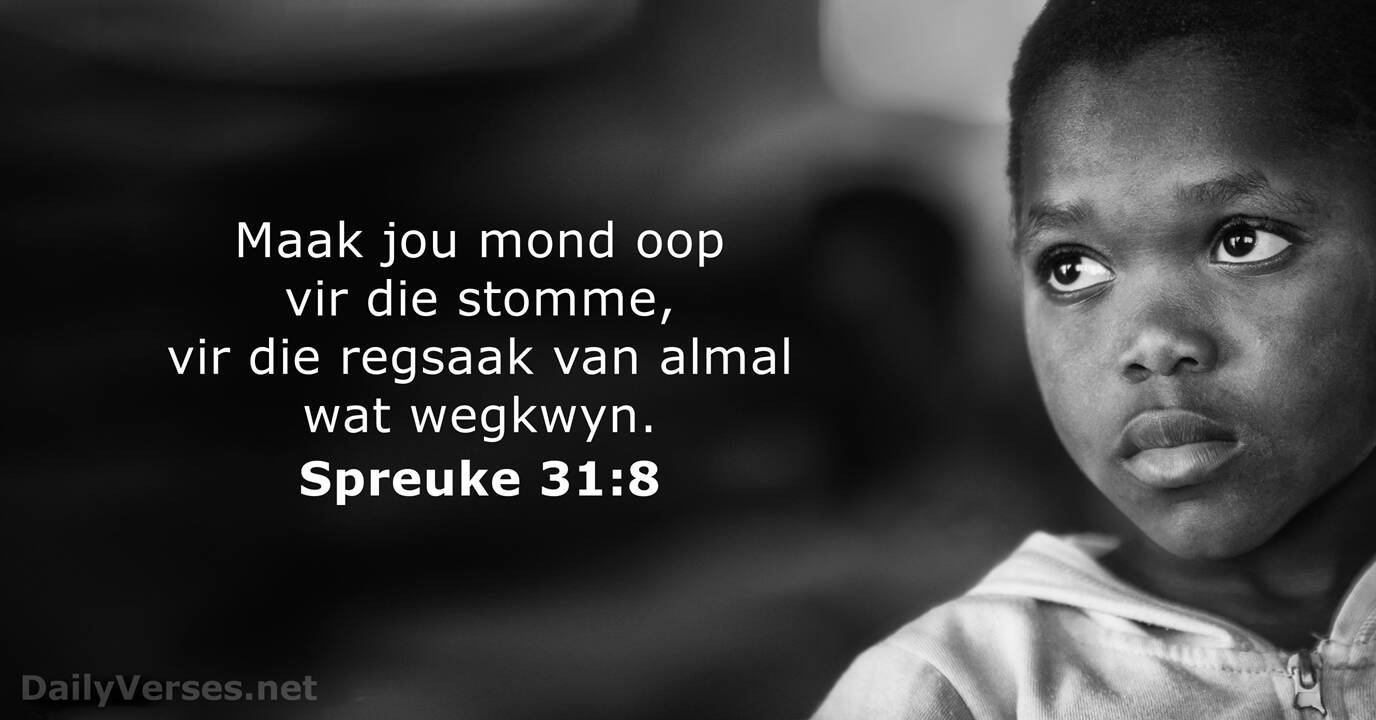 27 Mei 2021 Bybelvers Van Die Dag Spreuke 31 8 DailyVerses