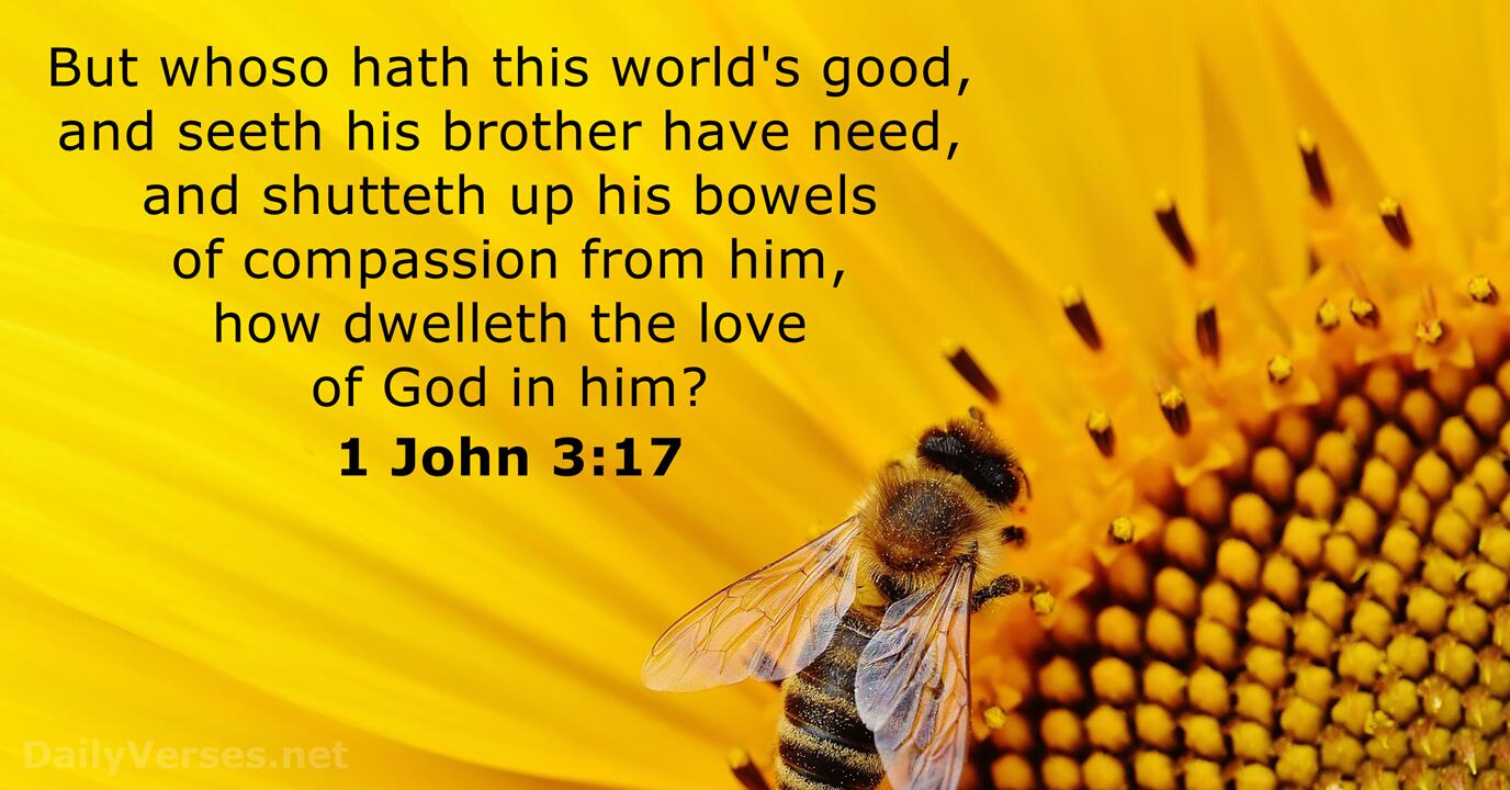 November 7 2017 Bible Verse Of The Day KJV 1 John 3 17