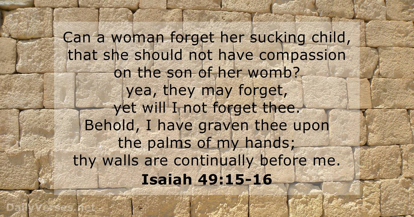 Isaiah 49 15 16 Bible Verse KJV DailyVerses