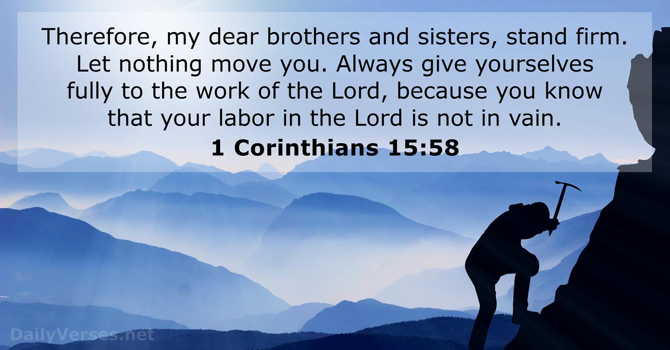 1 Corinthians 15 58 Bible Verse DailyVerses