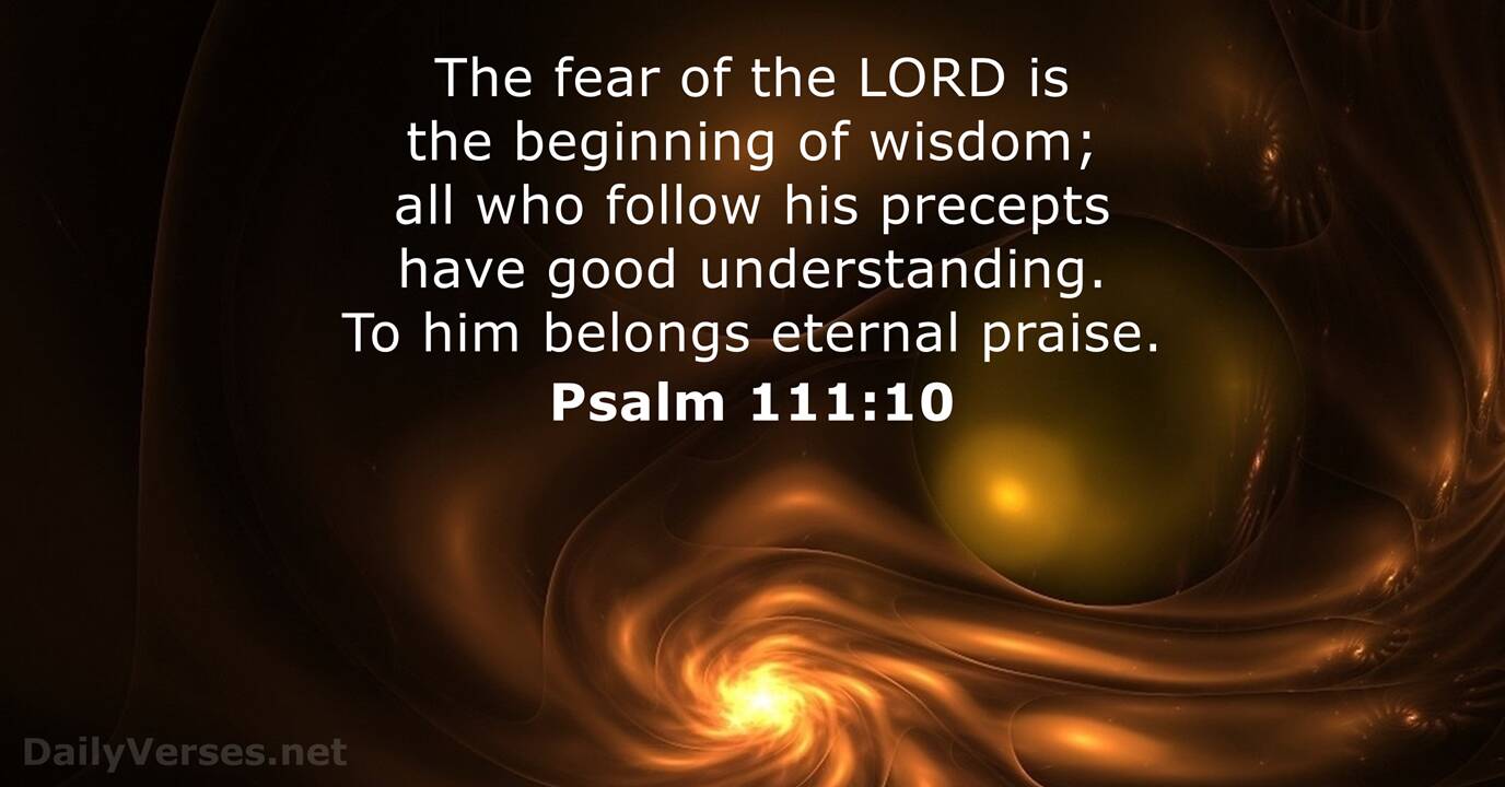 Psalm 111 10 Bible Verse DailyVerses