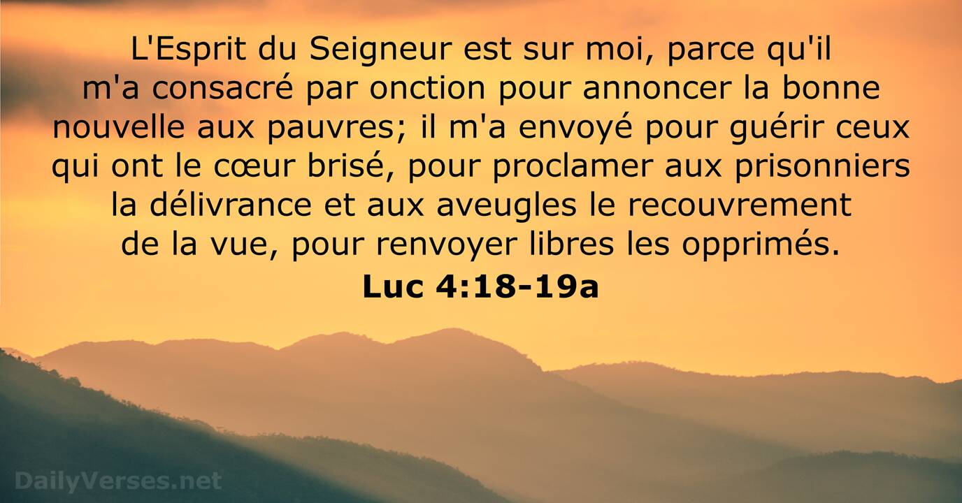 Luc 4 18 19a Verset De La Bible DailyVerses