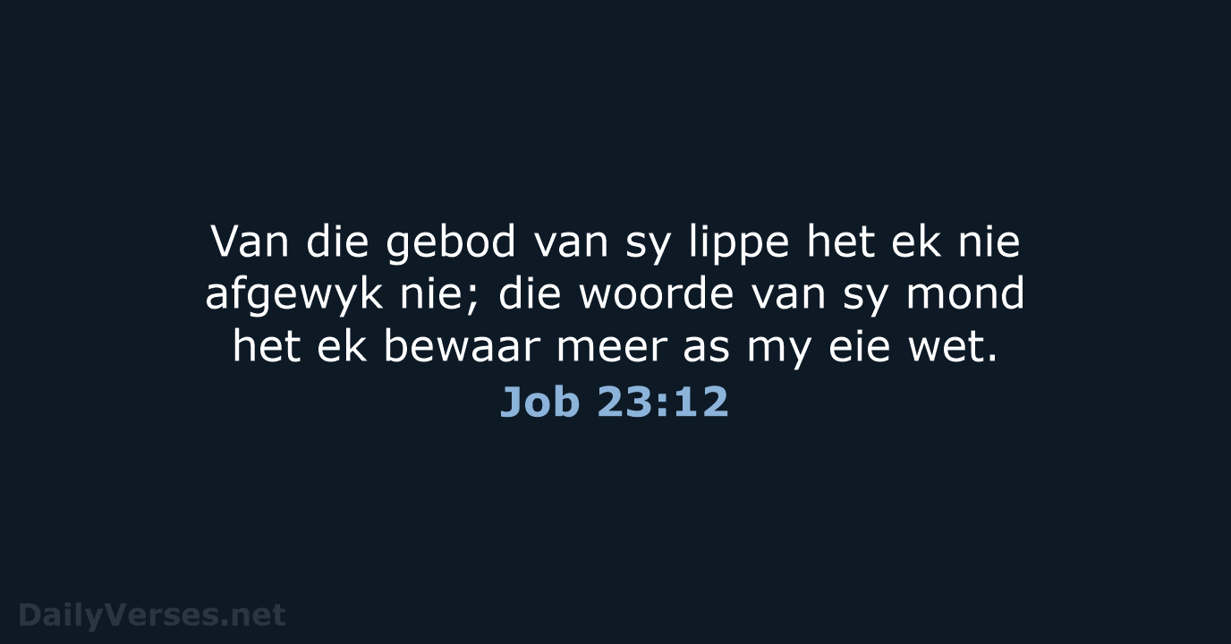 Job 23:12 - Bybelvers - DailyVerses.net