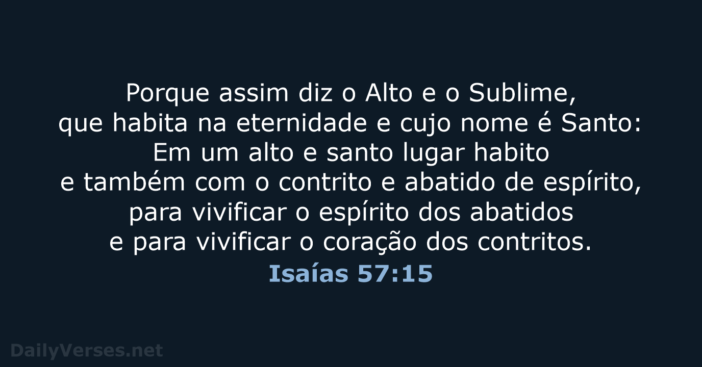 Isa as 57 15 Vers culo Da B blia DailyVerses Isa as 57 15 Vers culo Da B blia DailyVerses