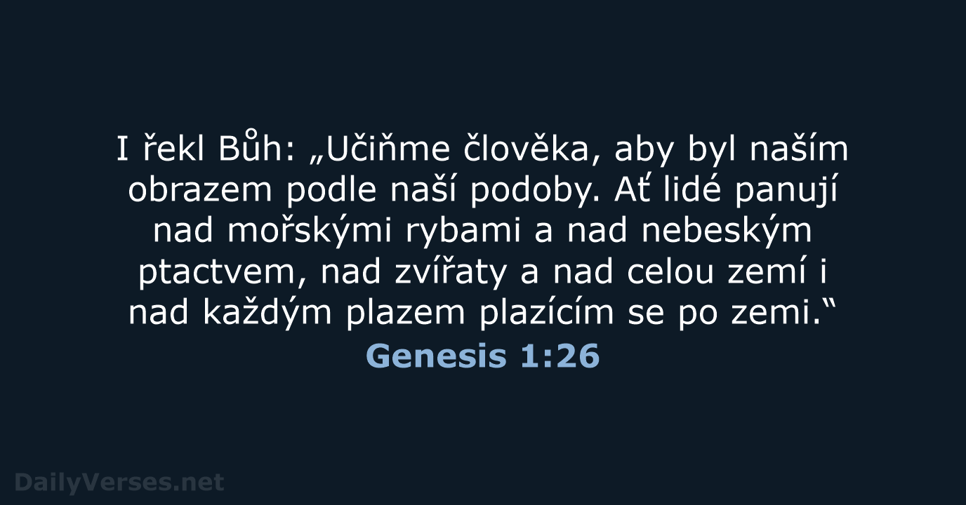 Genesis 1:26 - Biblický verš - DailyVerses.net