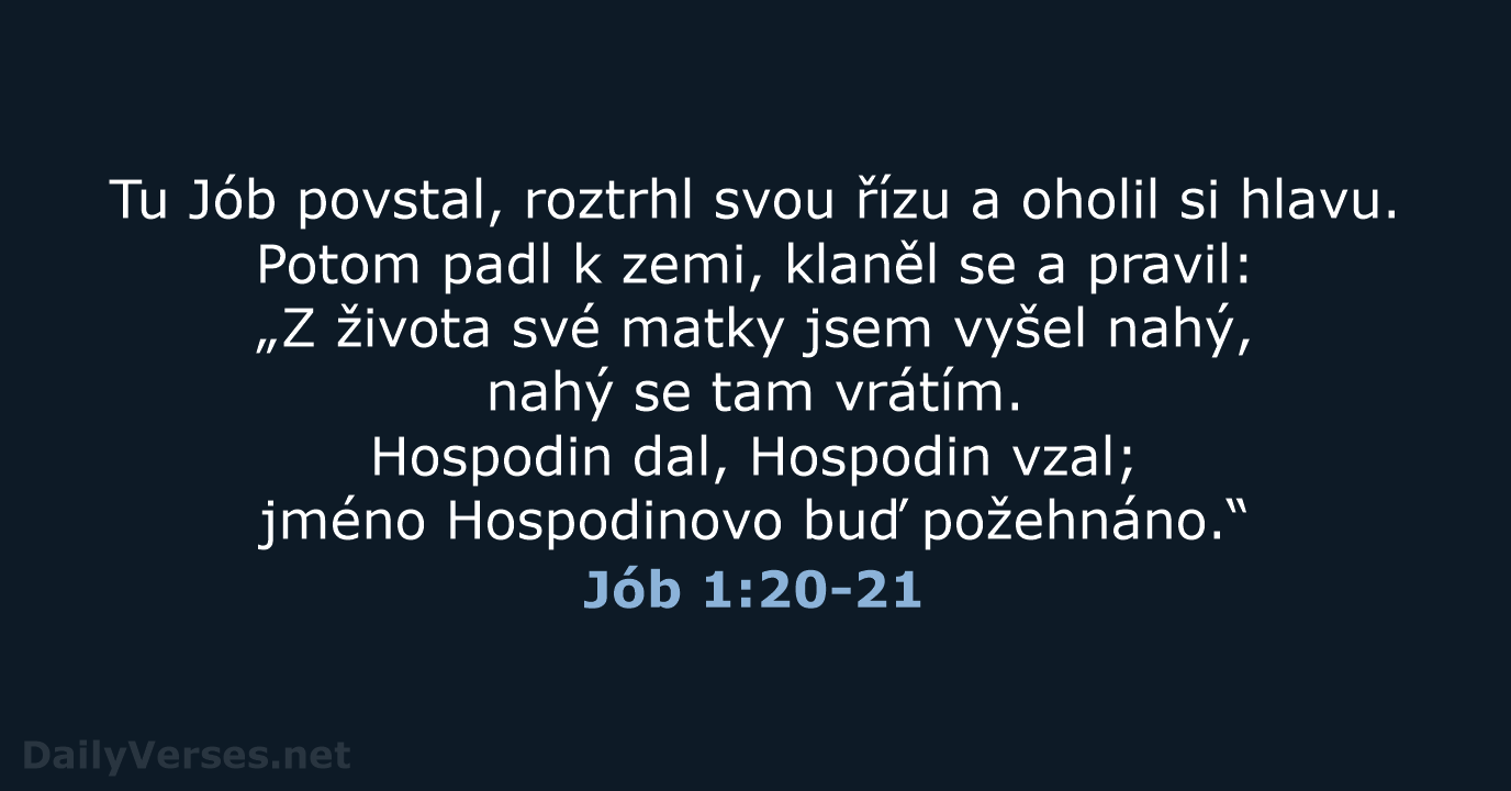 Jób 1:20-21 - Biblický verš - DailyVerses.net