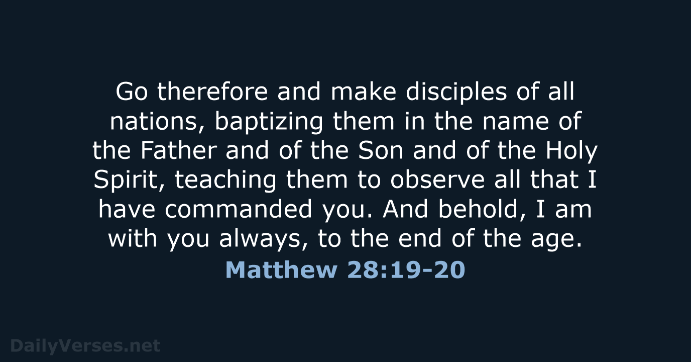 Matthew 28 19 20 Bible Verse ESV DailyVerses