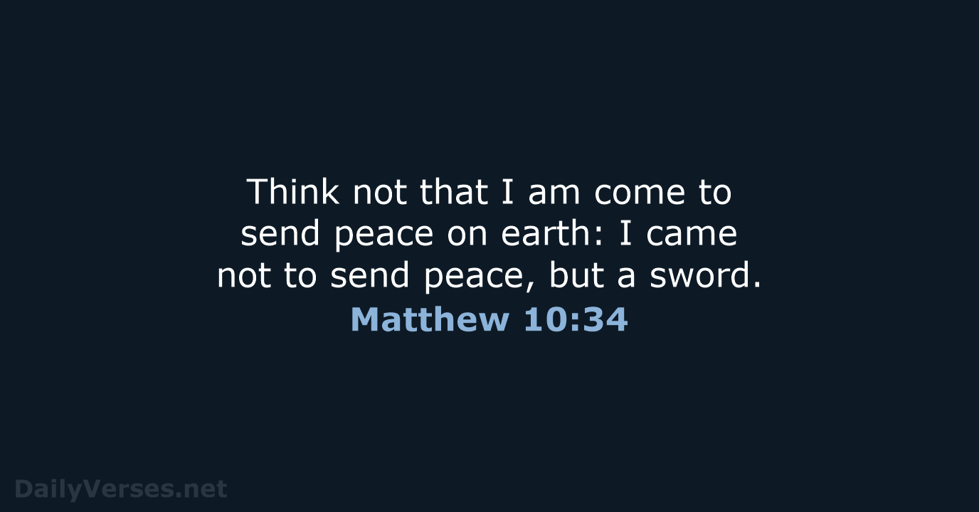 Matthew 10 34 Bible Verse KJV DailyVerses
