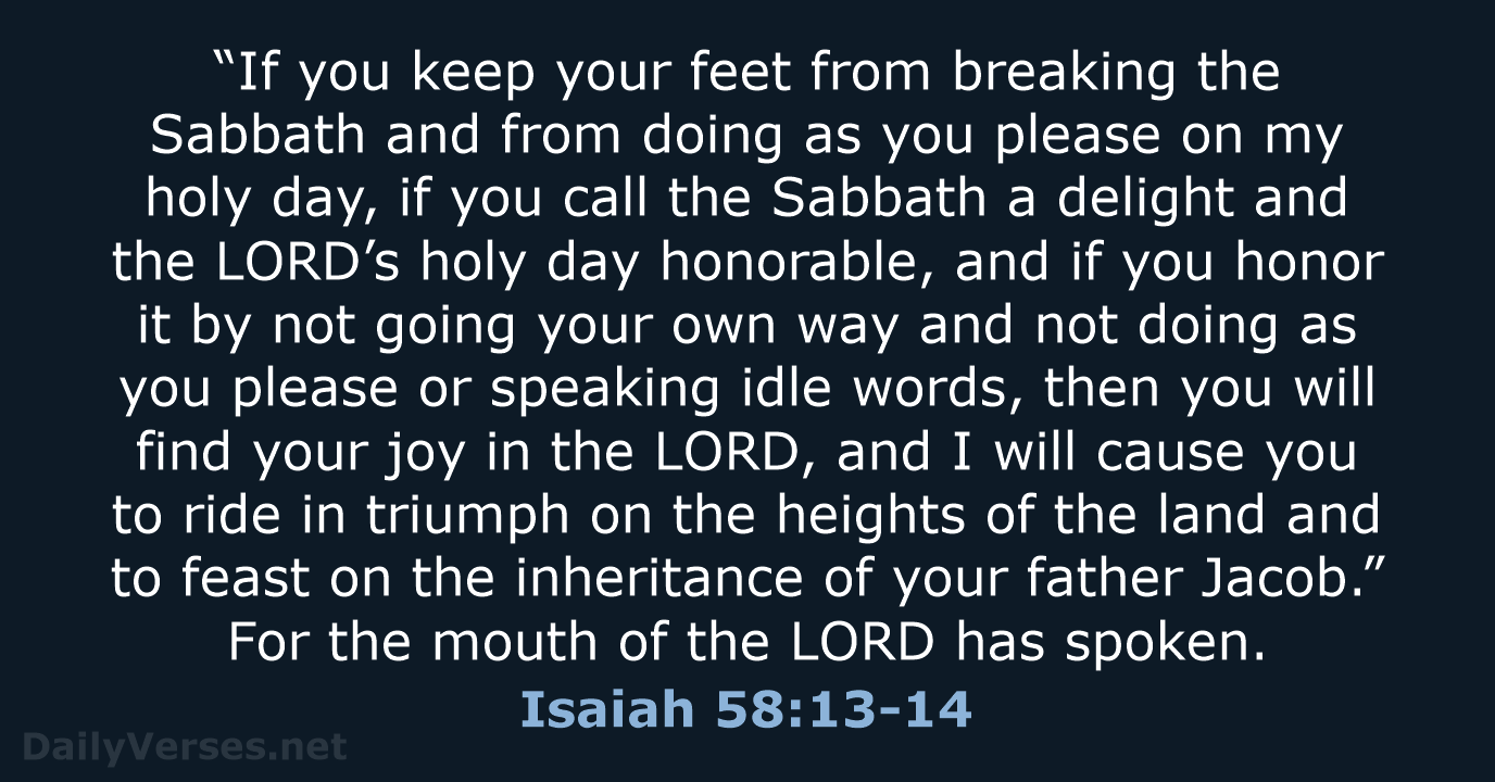 Isaiah 58 13 14 Bible Verse DailyVerses