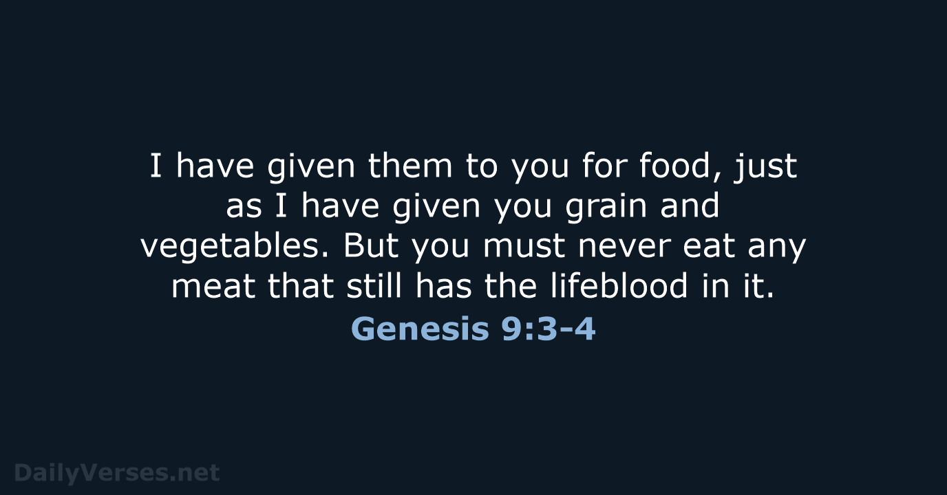 Genesis 9 3 4 Bible Verse NLT DailyVerses