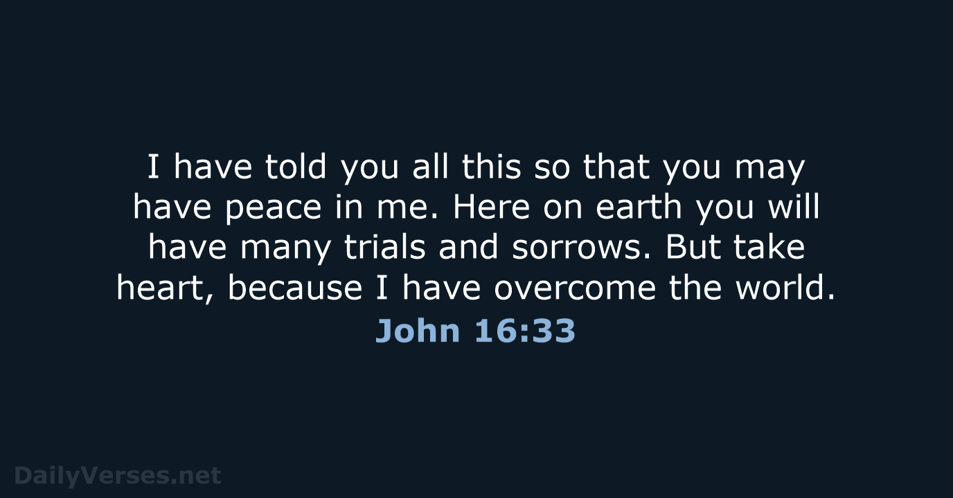 May 19 2020 Bible Verse Of The Day NLT John 16 33 DailyVerses