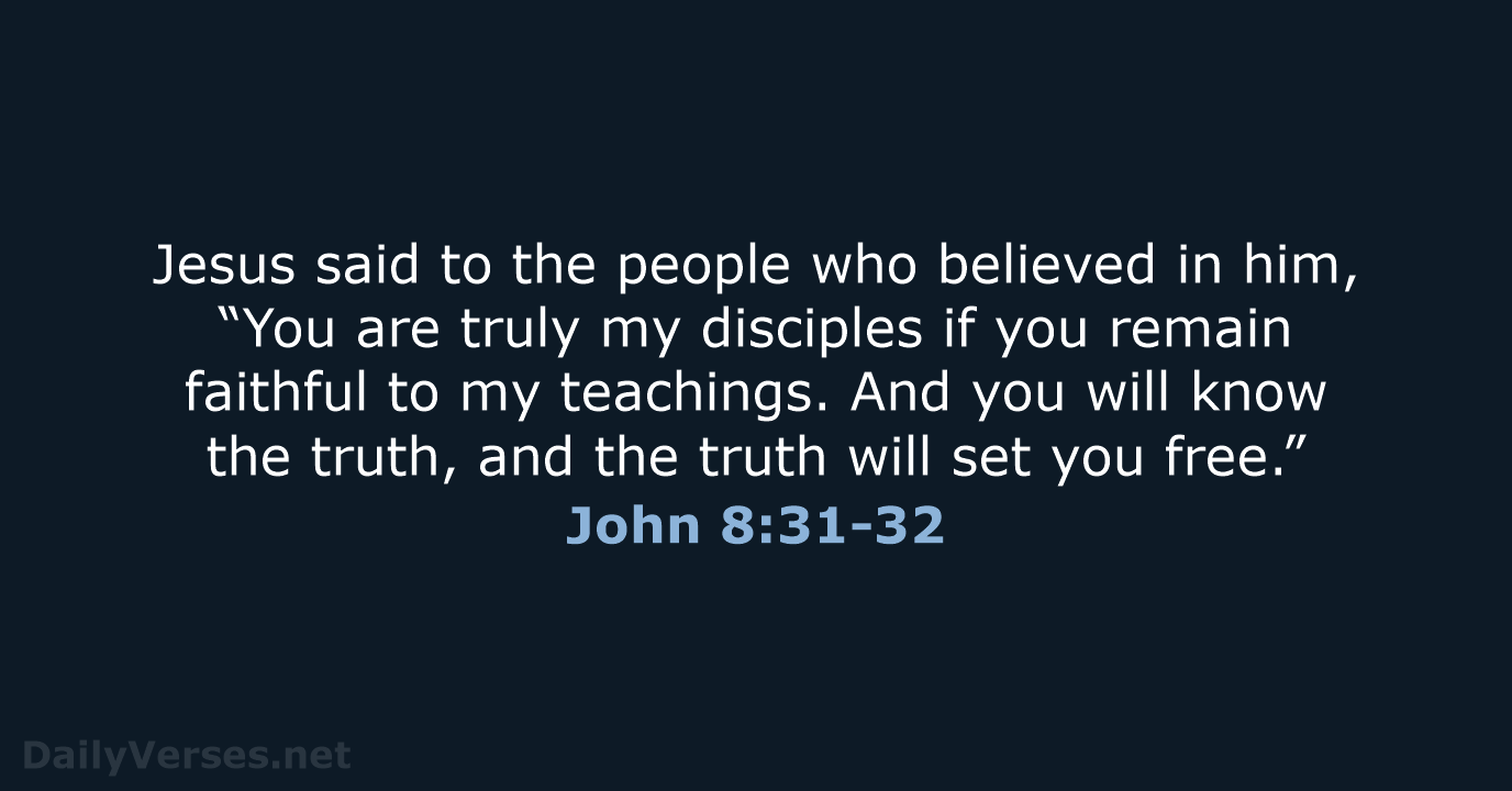 John 8 31 32 Bible Verse NLT DailyVerses