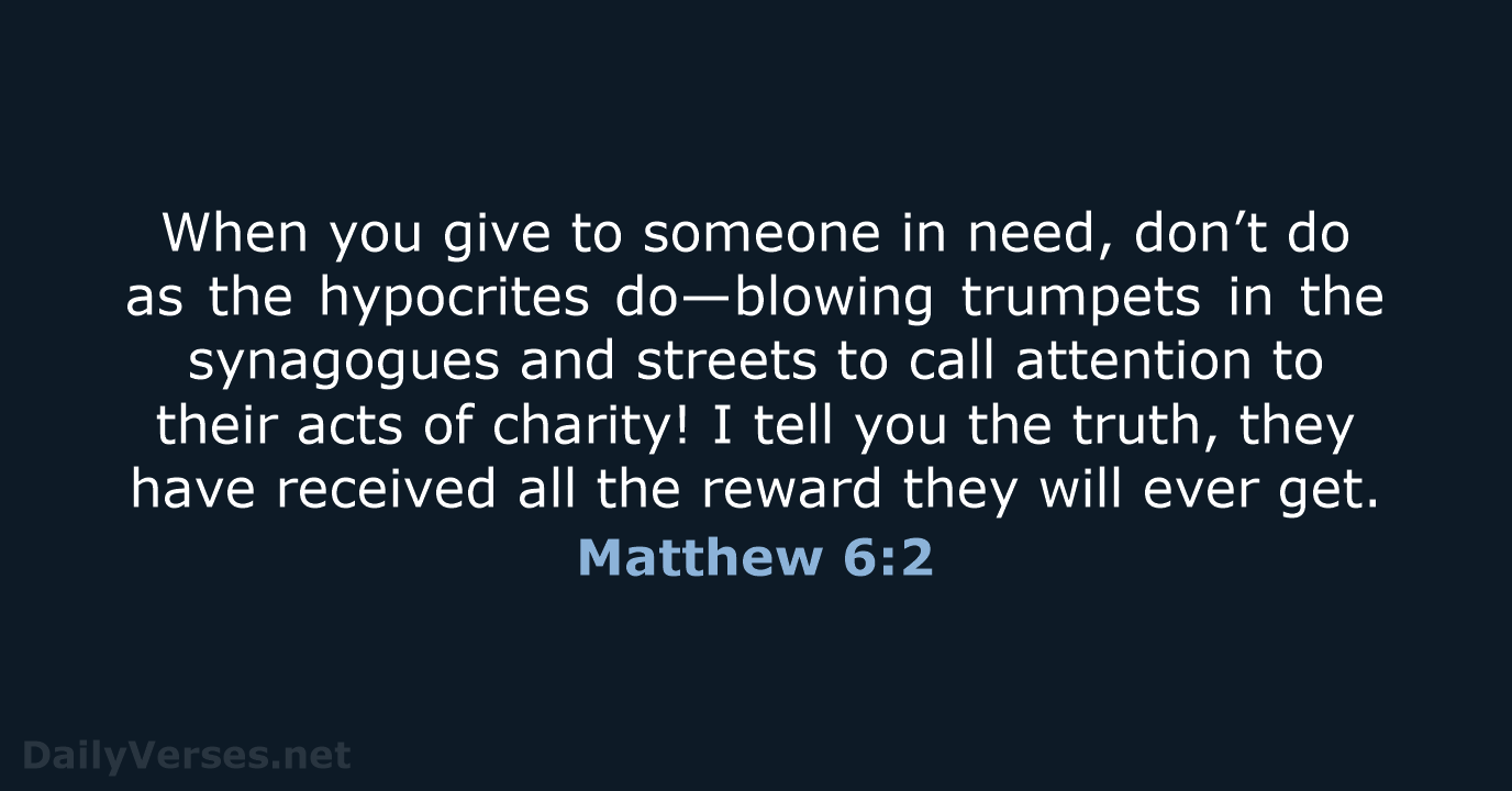 Matthew 6 2 Bible Verse NLT DailyVerses