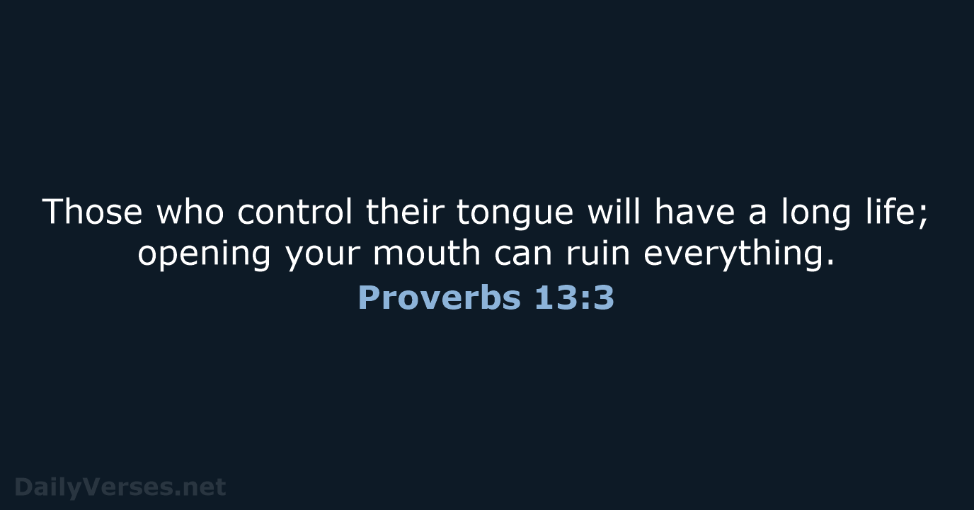 Proverbs 13 3 Bible Verse NLT DailyVerses Proverbs 13 3 Bible Verse NLT DailyVerses