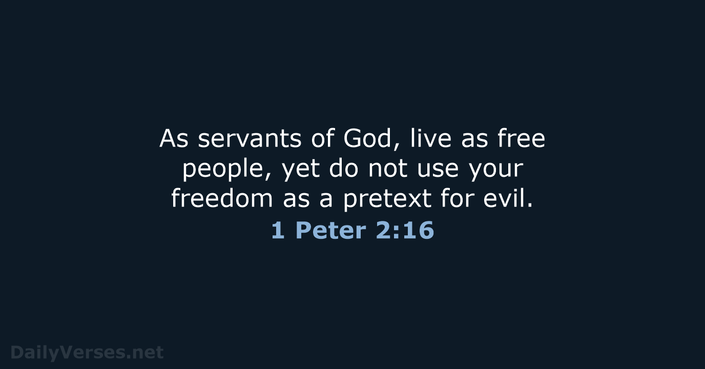 November 8 2020 Bible Verse Of The Day NRSV 1 Peter 2 16