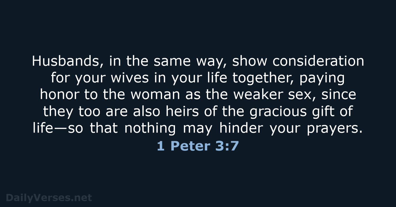 1 Peter 3 7 Bible Verse NRSV DailyVerses