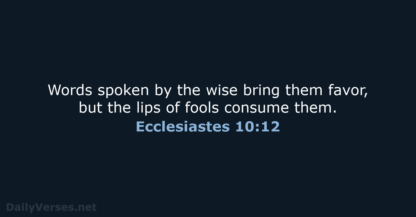 Ecclesiastes 10 NRSV NLT DailyVerses