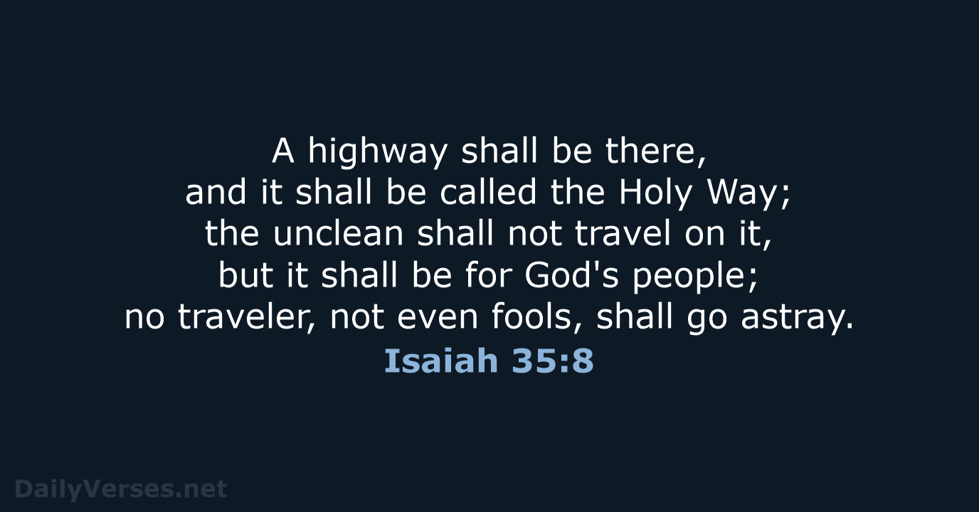 Isaiah 35 8 Bible Verse NRSV DailyVerses Isaiah 35 8 Bible Verse NRSV DailyVerses