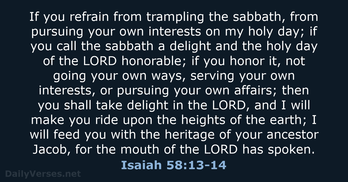 Isaiah 58 13 14 Bible Verse NRSV DailyVerses