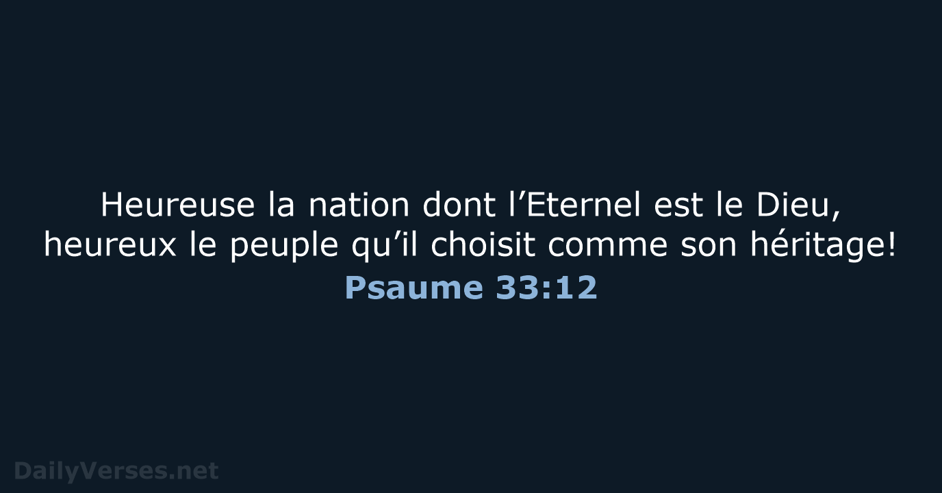 Psaume 33:12 - Verset de la Bible - DailyVerses.net